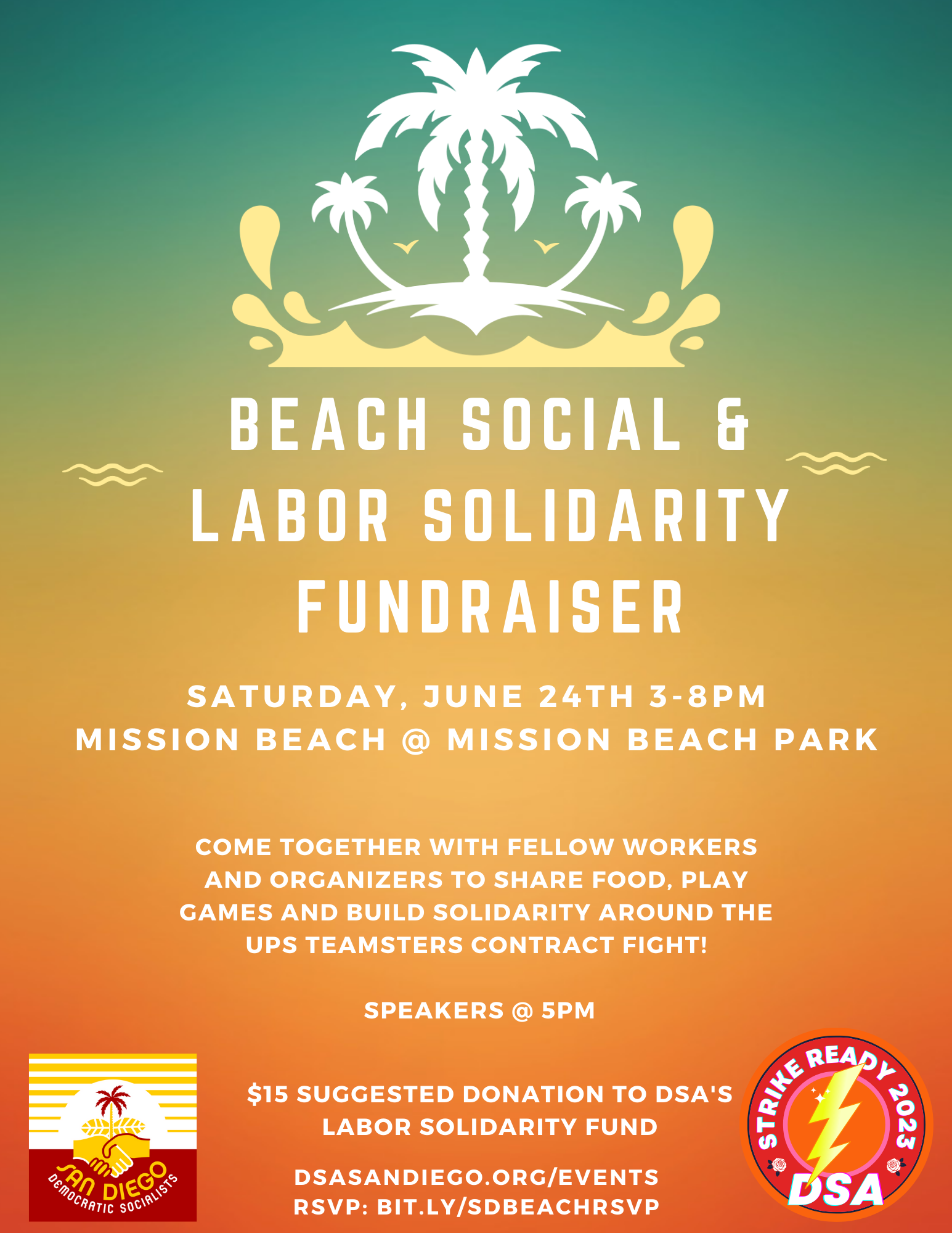 Join Dsa San Diego And Ups Teamsters At The Beach Democratic